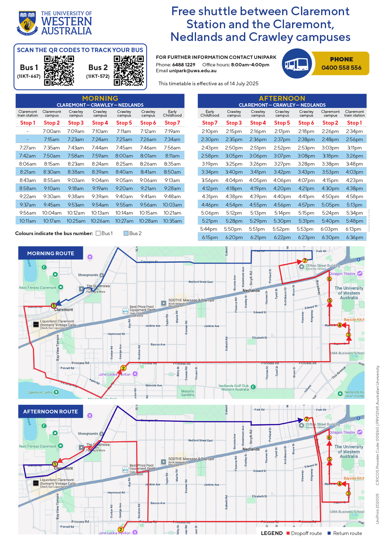 Shuttle bus| Transport and parking | UWA