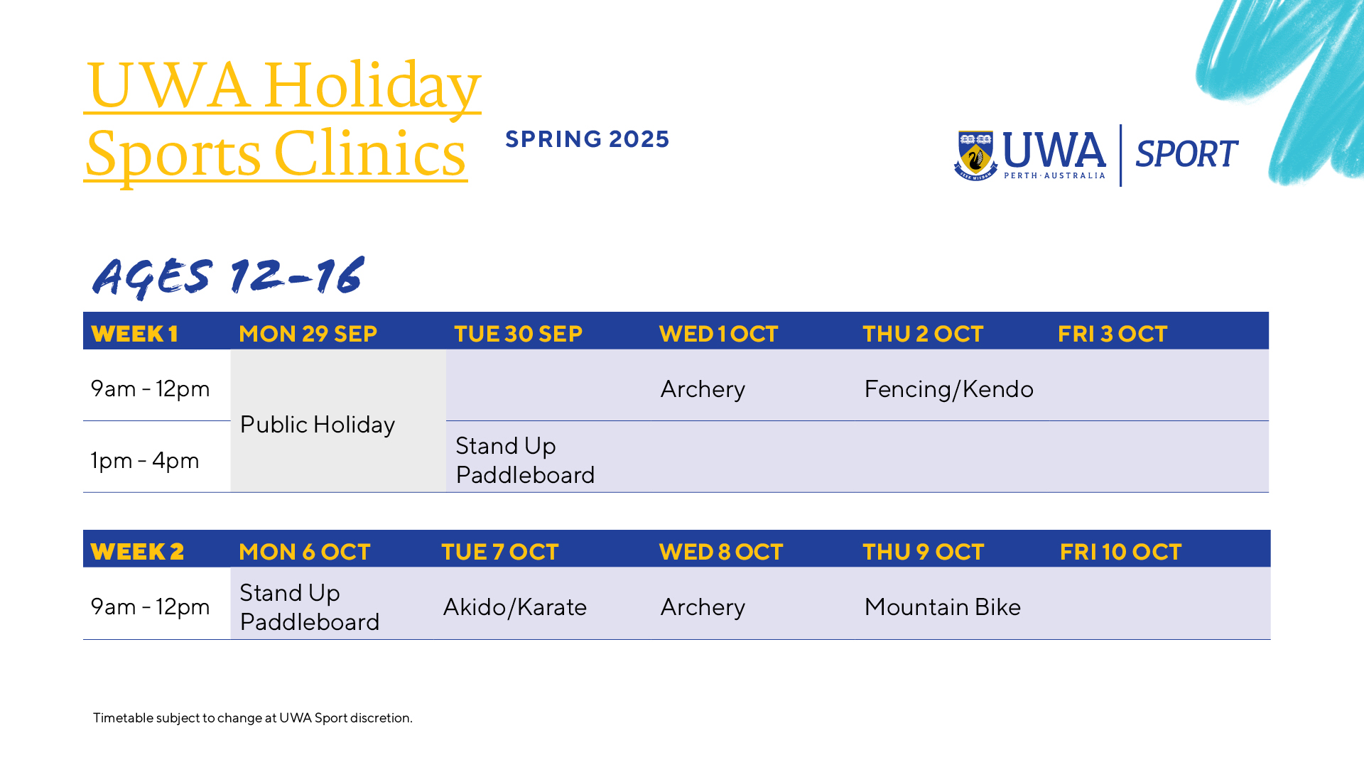 Holiday Sports Clinics